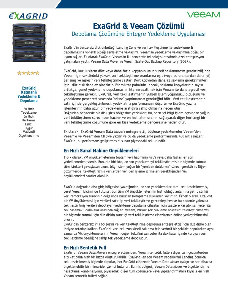 Exagrid-Veeam Entegrasyonu - Inforte Bilişim A.Ş.